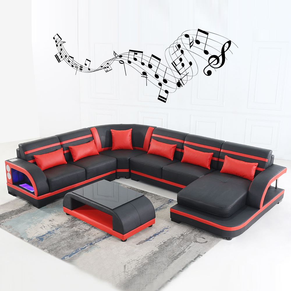 Modern Modular Sectional Couch Leather Led Sofa from China manufacturer ...